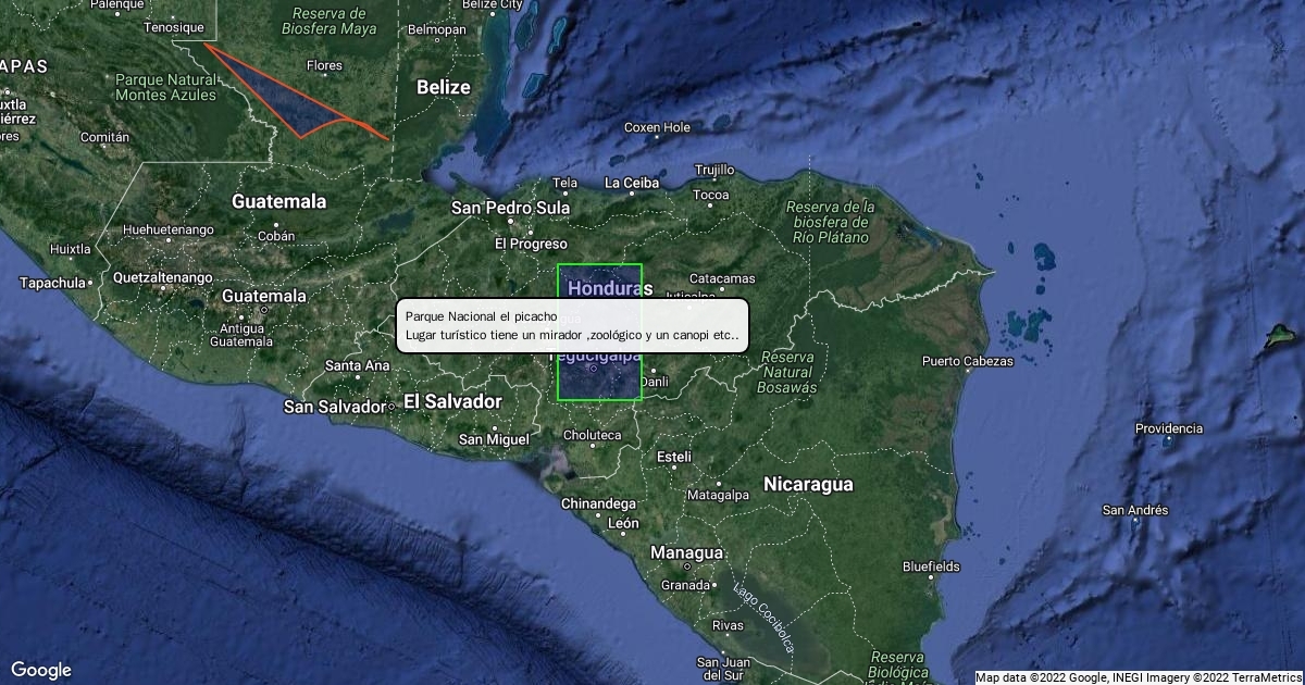 Lugares turisticos de Honduras : Scribble Maps