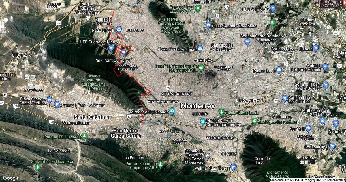 Mapa de Monterrey (Limites) : Scribble Maps