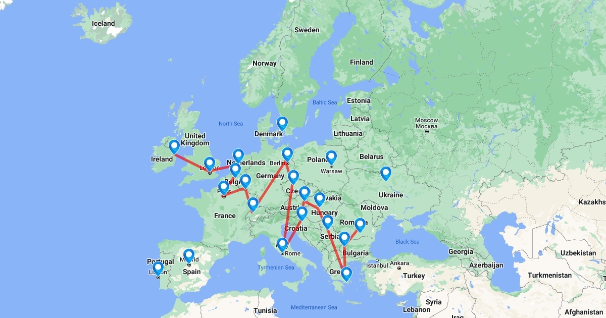 Cities Europe : Scribble Maps