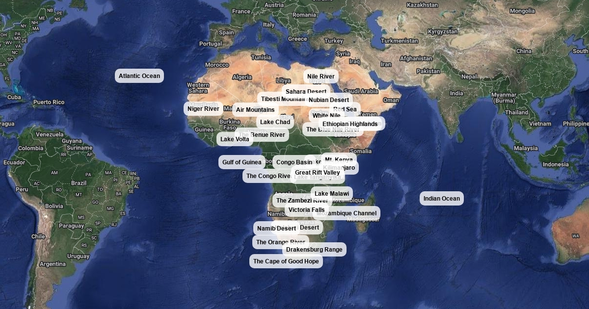 African Physical Features Map : Scribble Maps