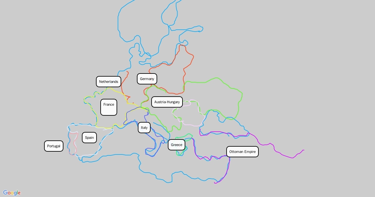 Pre world war 1 boundaries : Scribble Maps