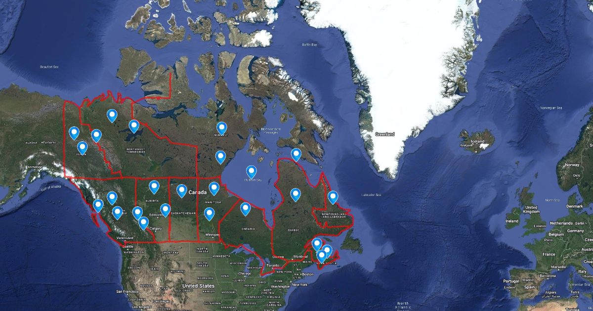 Physical & Political Map of Canada : Scribble Maps