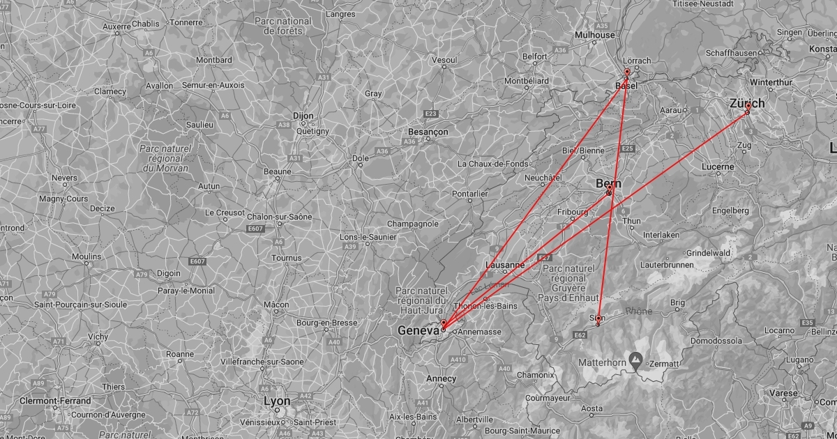 SuisseFly Route Map - WIP : Scribble Maps