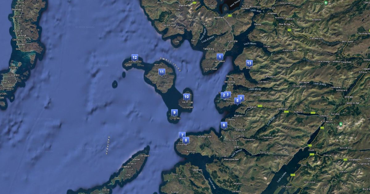 Overview Arisaig Chart : Scribble Maps