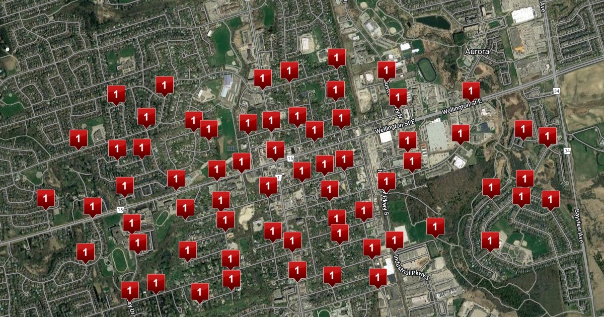 map of where to build garbage cans : Scribble Maps